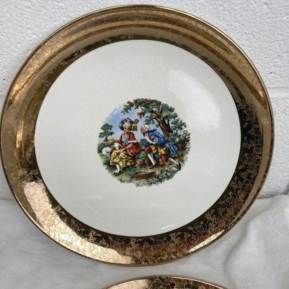 Dining | Lot 2 Vintage King Quality Fine Colonial Couple Gold 22k Us ...